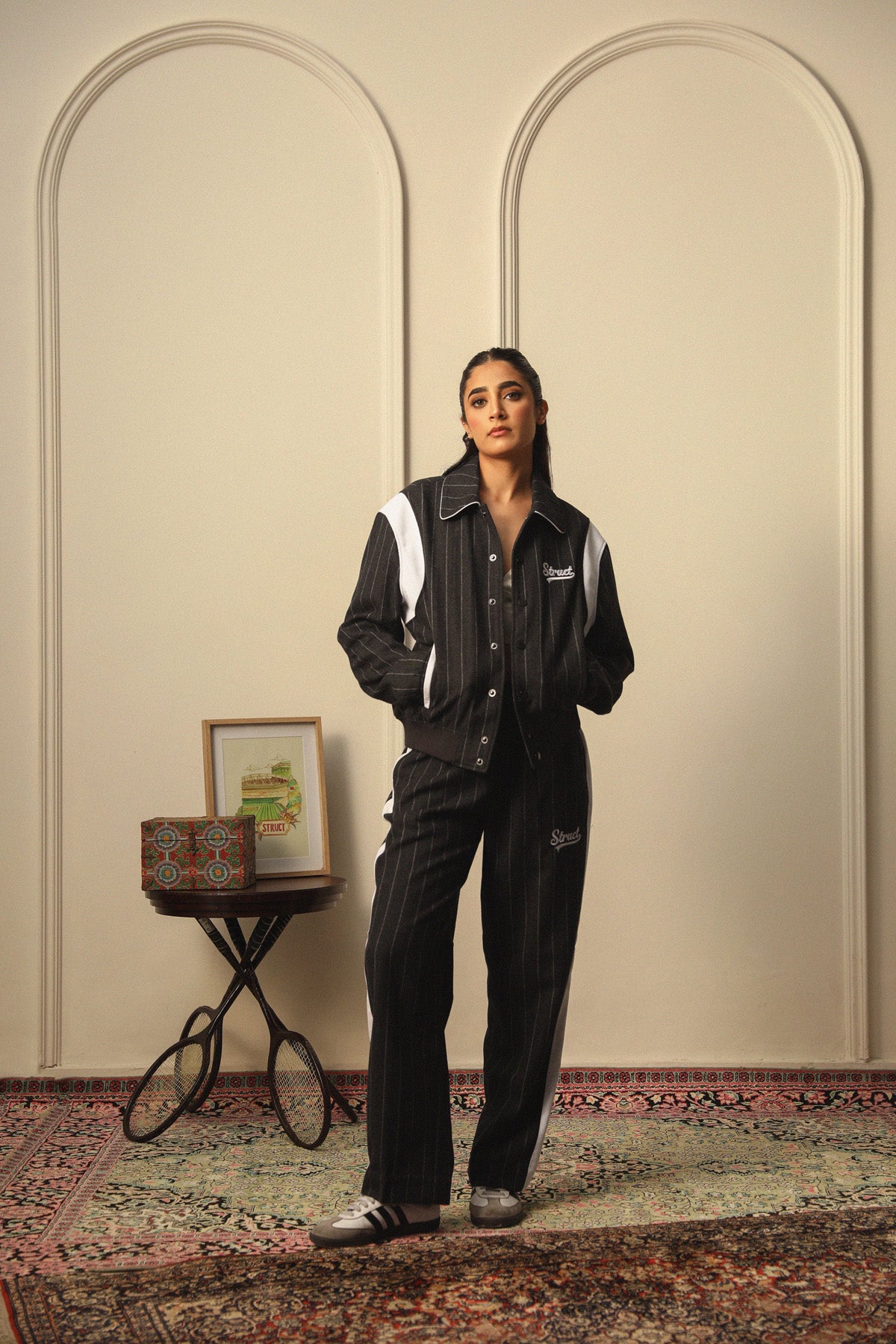 HIGHLANDERS PINSTRIPE SUITING BOMBER JACKET - II GREY – Struct